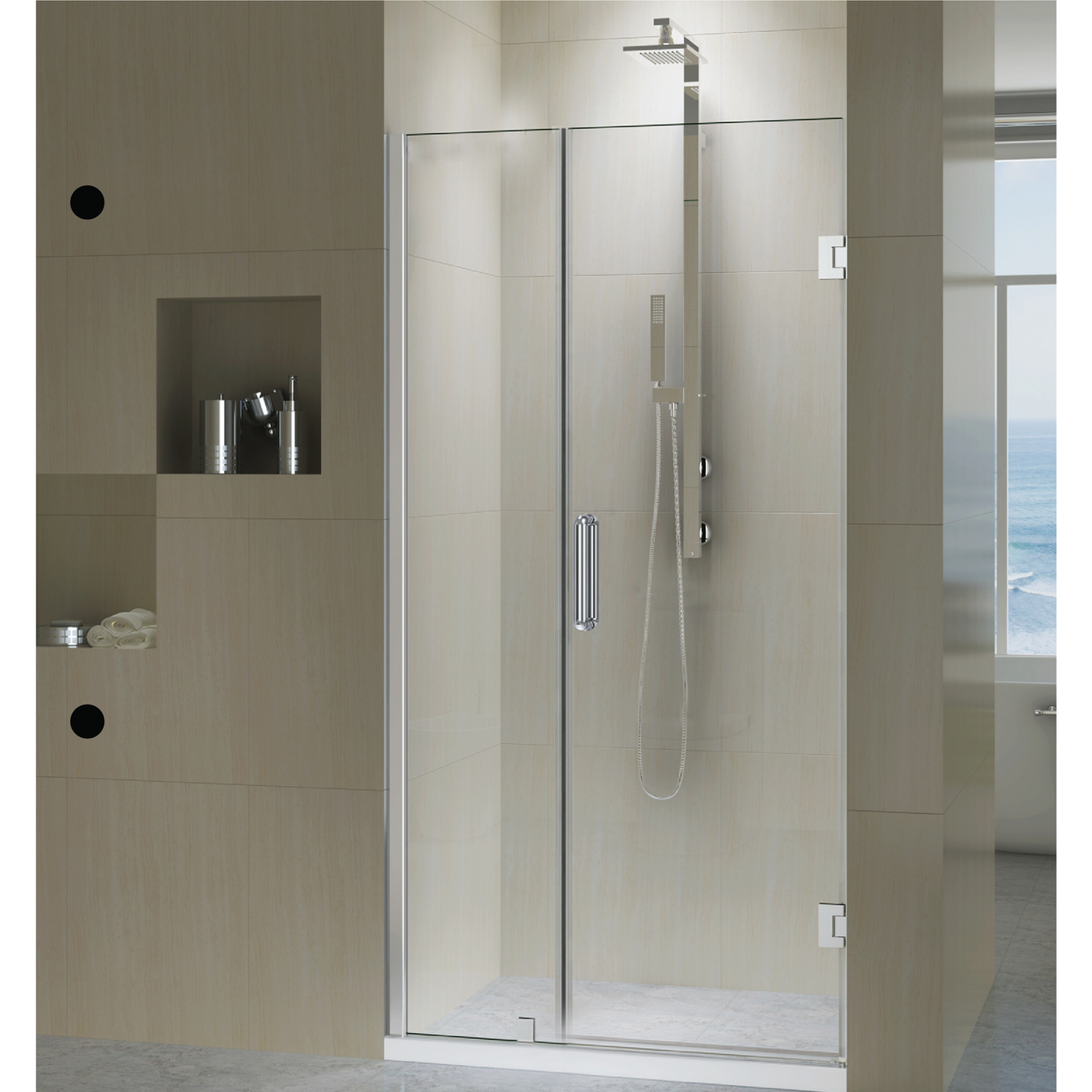 EV Series Frameless Hinged Swinging Shower Doors (Larger Size) – CKB ...
